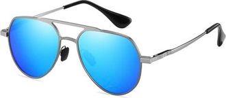 Generic Lunettes De Soleil Polaris&eacute;es For Hommes, Monture M&eacute;tallique, For La Conduite En Plein Air, For Les D&eacute;placements(Blue)