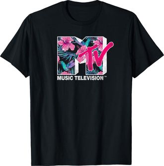 Giesswein Tropical Hummingbird Pattern Fill MTV Logo T-Shirt