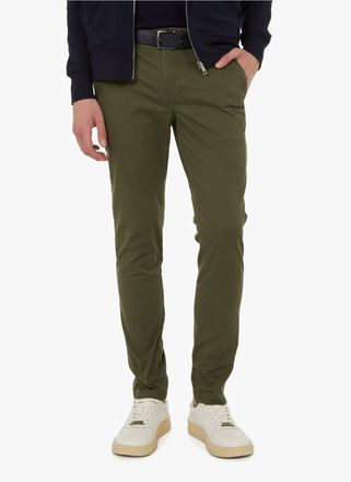 Tommy Hilfiger Pantalon chino droit en coton m&eacute;lang&eacute;