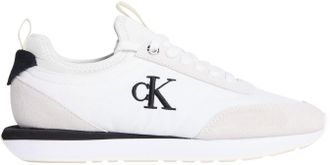 Calvin Klein Damen Retro Runner Sock Laceup Mix Mat Yw0yw02060 Low Top, White (Bright White/Black/Marshmallow), 40 EU