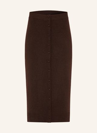 Victoria Beckham Strickrock Aus Merinowolle braun