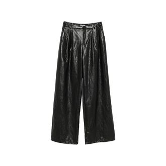 Eleh Pleated Leather Palazzo Pants
