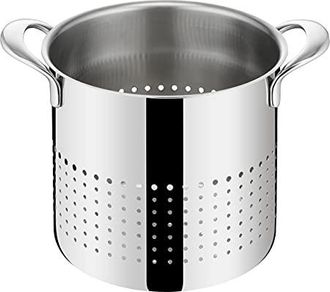 Lagostina Emozione Nudelsieb f&uuml;r Pastatopf aus Edelstahl 18/10, &Oslash; 20 cm, K&uuml;chensieb f&uuml;r das Schnelle Abgie&szlig;en von Lebensmitteln, mit Weiten Verschwei&szlig;ten Griffe