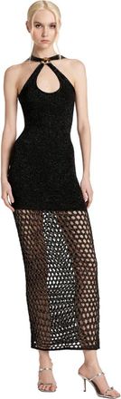 Simona Corsellini Femme, Robes, Noir, Taille: 36 FR Abito lurex in maglia crochet