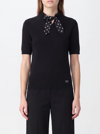 Valentino Garavani Stricktop aus Schurwolle mit Schalkragen und VLogo Signature
