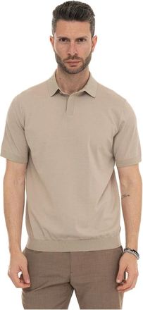 Hindustrie Homme, Tops, Beige, Taille: S Polo Meta-Cot/Silk en jersey