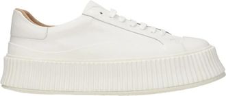 Jil Sander Wei&szlig;e Leder Plateau-Sneakers - - Shoes - Damen - Wei&szlig; - 36 EU