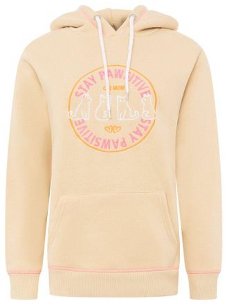 Zwillingsherz Hoodie Cat Mom mit aufgesticktem Katzenmotiv und Kontrastn&auml;hten