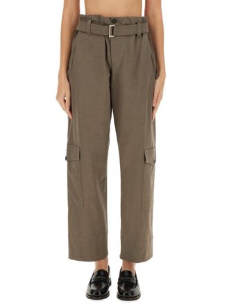 Brunello Cucinelli Belted Wool Trousers - Brown