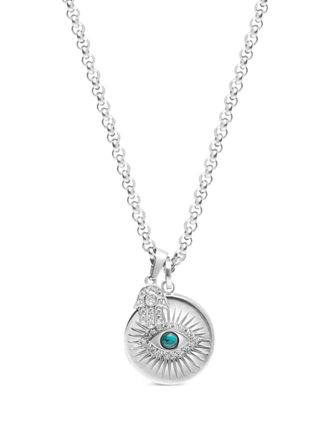 Nialaya collier Evil Eye Hamsa Hand à pendentif - Argent
