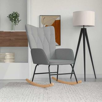 Les Tendances Les Tendances - Schaukelsessel Hellgrau Stoff vidaXL
