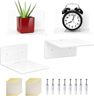 Generic Acryl-Display-Schelven - 4 St&uuml;ck Multifunktions-Wandhalter, Bedroom Bookshelf, Album K&uuml;che Bathroom Living Room Storage | Foto-Rahmen Ledges, Perfume 