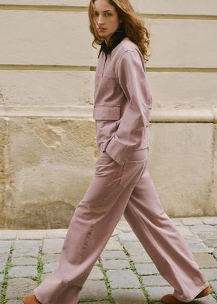 Mango Weite Wide-Leg-Jeans mit mittlerer Bundhöhe und lockerem Schnitt zartrosa - Damen - 32 - MANGO