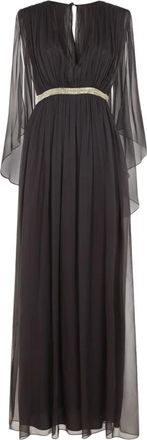 Alberta Ferretti Femme, Robes, Brun, Taille: 36 FR Chiffon Long Dress
