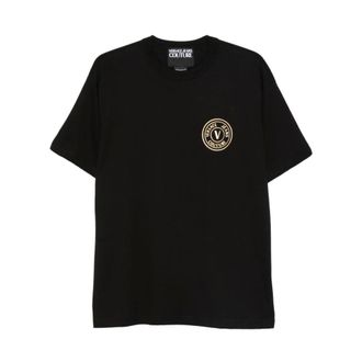 Versace Jeans Couture Homme, Tops, Noir, Taille: L T-shirt &agrave; imprim&eacute; logo