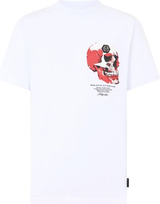 Philipp Plein Roundneck T-Shirt Puffy Red Skull Skull