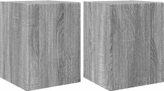 vidaXL Mobile Tv Da Parete 2 Pz Grigio Sonoma Legno Ingegnerizzato Vidaxl
