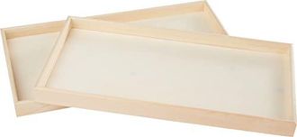 VBS Lot de 2 plateaux Déco-Style bois 40x20x3cm plateau en bois plateau de service