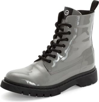 Tamaris Bottines plates en dentelle pour femme 1-25833-41 - Taupe - Brevet - Taille 40 EU, Couleur : taupe, 40 EU