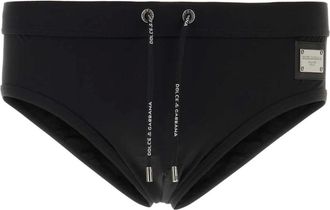 Dolce & Gabbana Homme, Maillots de bain, Noir, Taille: L Slip de bain en nylon stretch