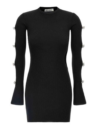 Mach & Mach Robe Au Genou - Noir