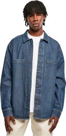 Urban Classics Herren Hemd Mid Indigo Washed 5XL