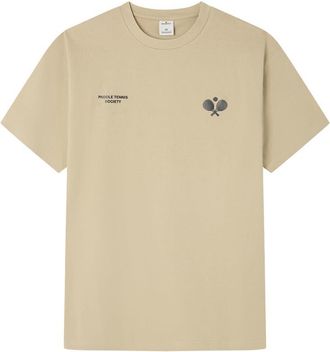 Springfield Herren Paddle Ss Graphic T-Shirt. 100% Bci Cotton Baumwolle, beige, L