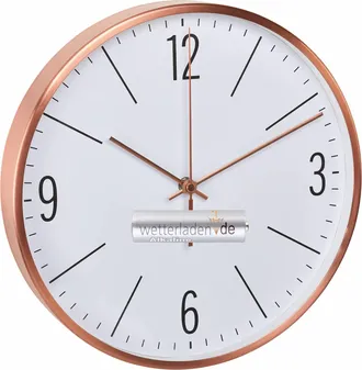 TFA Dostmann 60.3534.51 Funk-Wanduhr Kupfer Funkwanduhren 300 mm Geräuschlos (Kupfer mit Batterie)