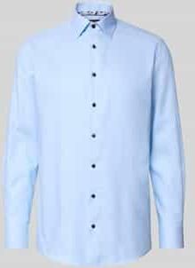 Olymp Regular Fit Business-Hemd in unifarbenem Design mit Kentkragen