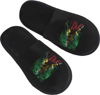 Generic Pantoufles Hommes Drapeau du pays style fum&eacute;e &eacute;l&eacute;gant Chaussons en Peluche Classiques L&eacute;g&egrave;re Pantoufles Maison Hiver Femme M