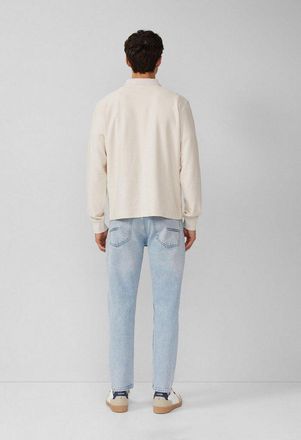 s.Oliver Sweatshirt Sweatshirt Leichtes Baumwoll-Sweatshirt mit Struktur und Polokragen