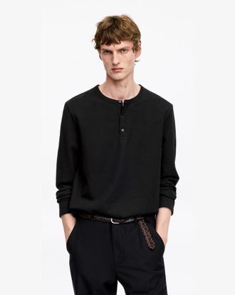 Arket Henley-Shirt -Schwarz