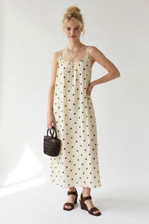 Mixray Punktmuster A-Linien-Maxikleid