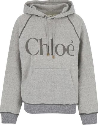 Chlo&eacute; Femme, Sweatshirts et sweats &agrave; capuche, Gris, Taille: 36 FR Sweat &agrave; capuche oversize avec logo