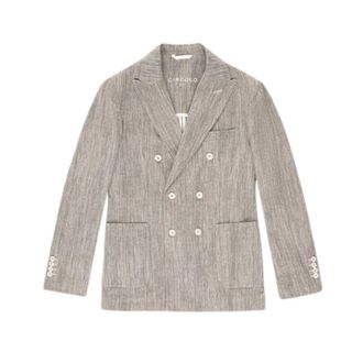 Circolo 1901 Homme, Vestes, Gris, Taille: M Veste crois&eacute;e en toile diagonale