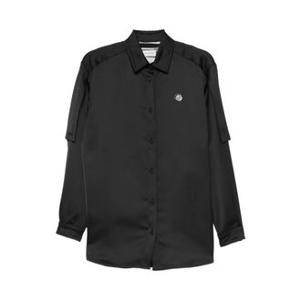 Moncler Satin Shirt - - Blouses & Shirts - Damen - Schwarzk - S