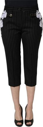 Dolce & Gabbana Femme, Pantalons, Noir, Taille: 42 FR Cropped Pantalons