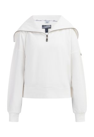 Dreimaster Dreimaster Oversize Troyer-Sweater Damen Wollweiss