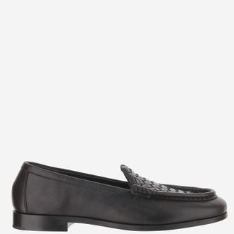 Bottega Veneta Mens Loafers Silenzio Leather Black Lambskin