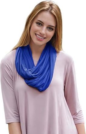 Lina & Lily Écharpe Infinity légère en jersey modal de qualité supérieure pour femme, bleu royal, taille unique