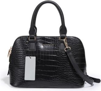 Generic Sac &agrave; bandouli&egrave;re de grande capacit&eacute; avec motif crocodile, design de niche avec poign&eacute;e sup&eacute;rieure convertible pour femme, Noir, 1