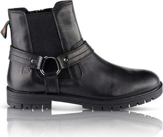 Silver Street London Montague Bottes de motard en cuir avec boucle de cheville pour homme, Noir, 42 1/3 EU