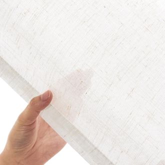 Deconovo Halbtransparente Voile Gardinen mit Kr&auml;uselband, Dekoschal im Leinenoptik f&uuml;r Wohnzimmer Schlafzimmer Balkon Vorhang Gardinenschal, 138x140cm (H&ouml;hexBr