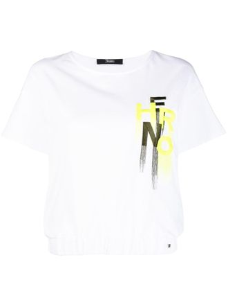 Herno T-Shirt mit aufgesticktem Logo - Wei&szlig;