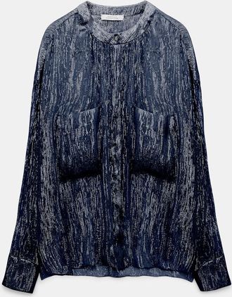 Dorothee Schumacher Boxy Bluse aus Seidenlamé-Chiffon