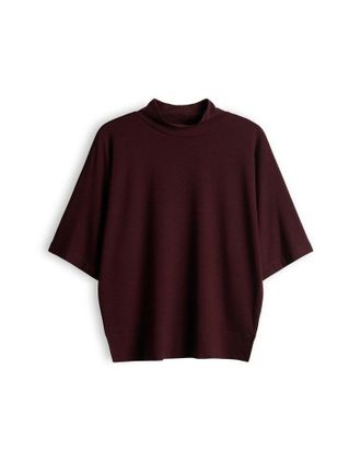 OPUS Kurzarmshirt Sinse aus weichem Jersey Schmal zulaufender Schnitt mit Seitenschlitzen