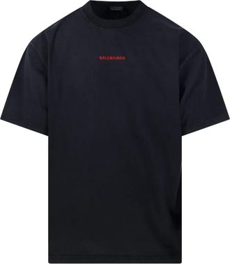 Balenciaga t-shirt à logo brodé - Noir