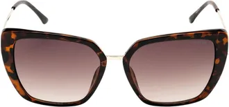 Guess Cat Eyes - Sonnenbrille mit braunen Verlaufsgl&auml;sern in dunklem Havannabraun