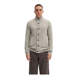 Barbour Cardigan zipp&eacute; &agrave; empi&egrave;cements - Homme - Pulls - Gris - Taille: 2XL