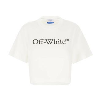 Off-white Logo Baumwoll-T-Shirt - - Tops - Damen - Wei&szlig; - M